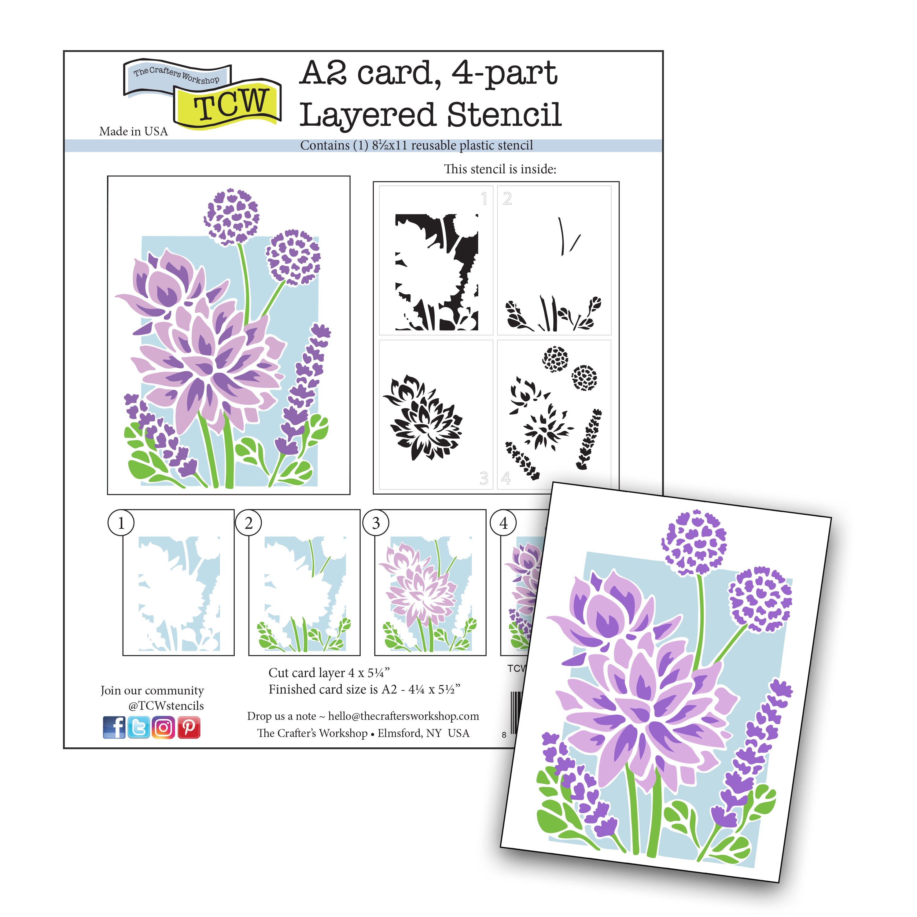 TCW6065 Layered A2 Lotus Bouquet Stencil – TCW Stencils