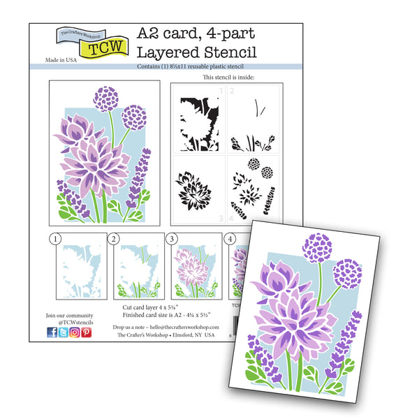 TCW6065 Layered A2 Lotus Bouquet Stencil – TCW Stencils